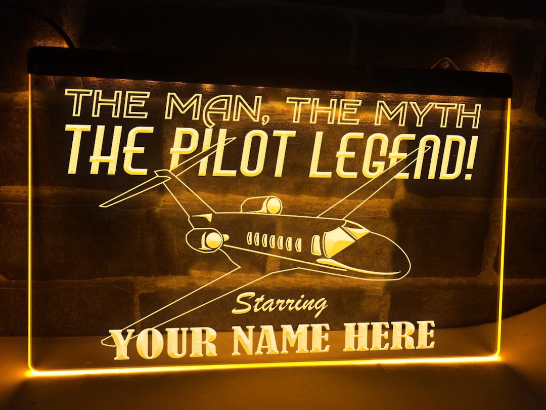 The Pilot Legend LED Neon Personalized Illuminated Gift Sign - Etsy
