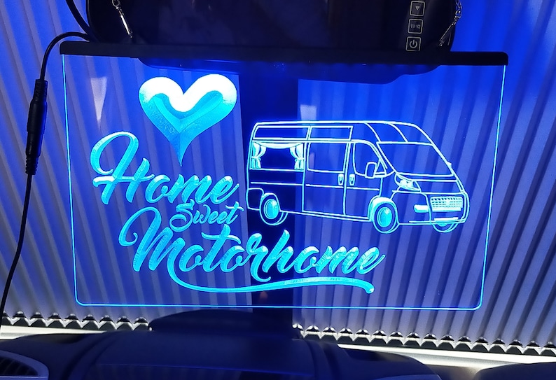 Van Conversion Motorhome Illuminated LED Sign Neon Lights Camper ...