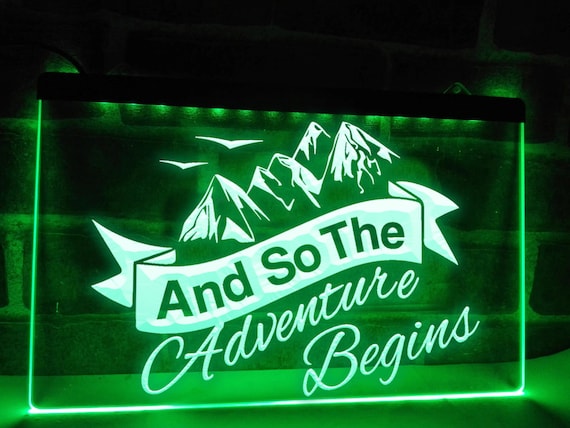 And so the Adventure Begins LED Neon Sign Illuminated Camper - Etsy