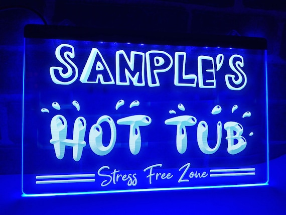 Hot Tub Personalized Illuminated Sign Spa Light - Etsy