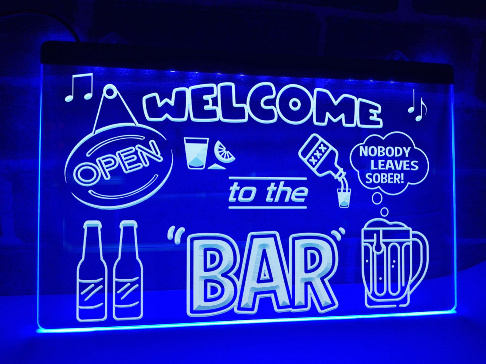 Welcome to the Bar Illuminated LED Sign Bar Signs Neon Lights Home Bar ...