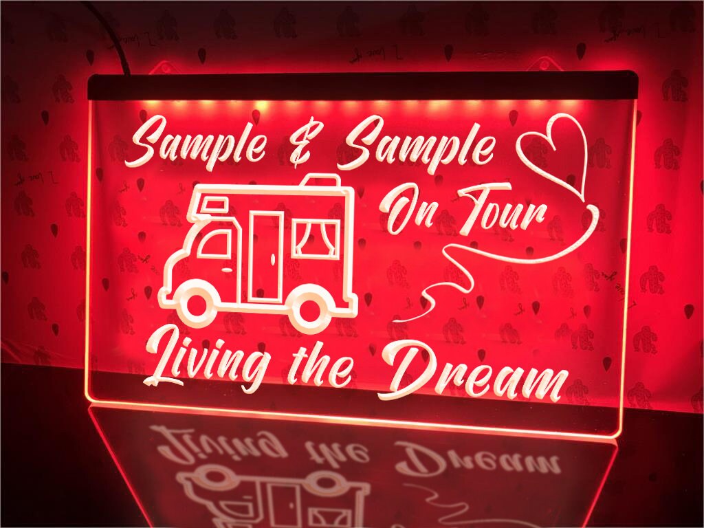 Motorhome on Tour Personalized Illuminated LED Neon Campervan Travel ...