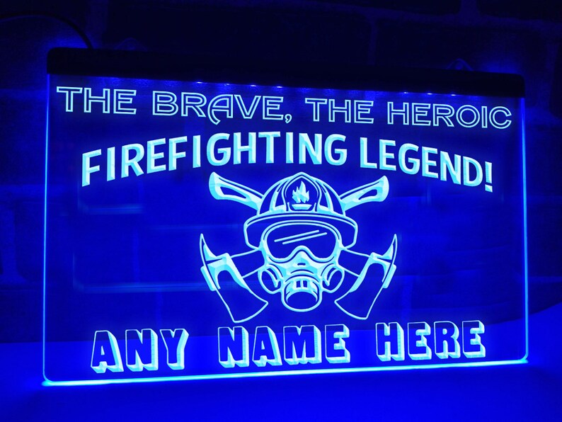 Fire Fighting Legend LED Neon Personalized Illuminated Gift - Etsy