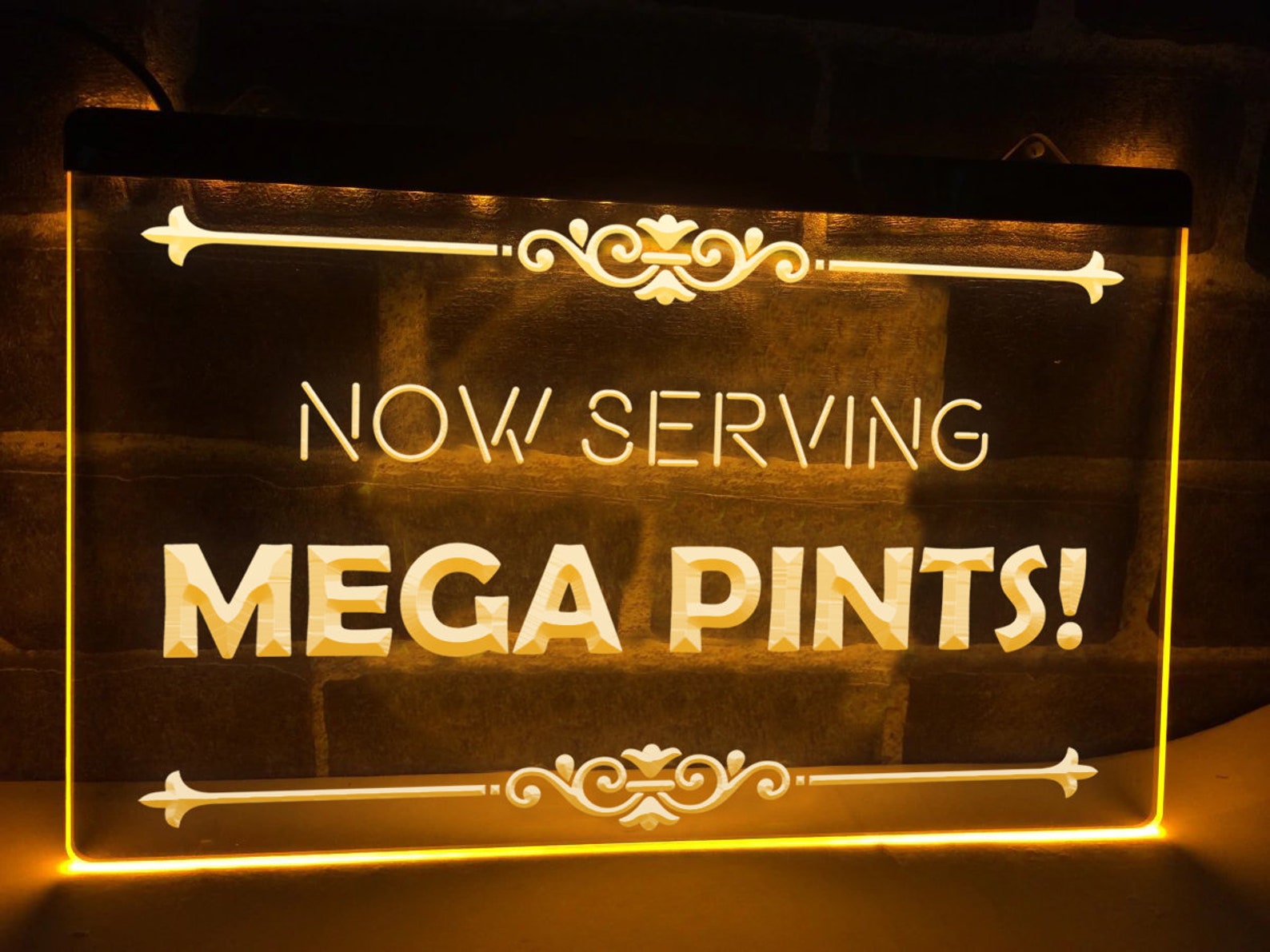 Now Serving Mega Pints LED Neon Sign Illuminated Bar Signs | Etsy
