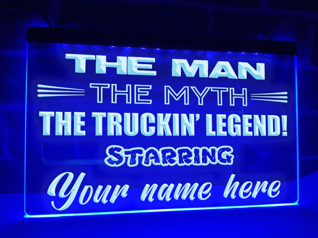 Trucking Legend LED Neon Personalized Illuminated Gift Sign Award Truck ...