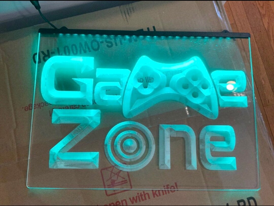 Game Zone Illuminated Game Room LED Neon Sign Gamers Lights Man Cave ...
