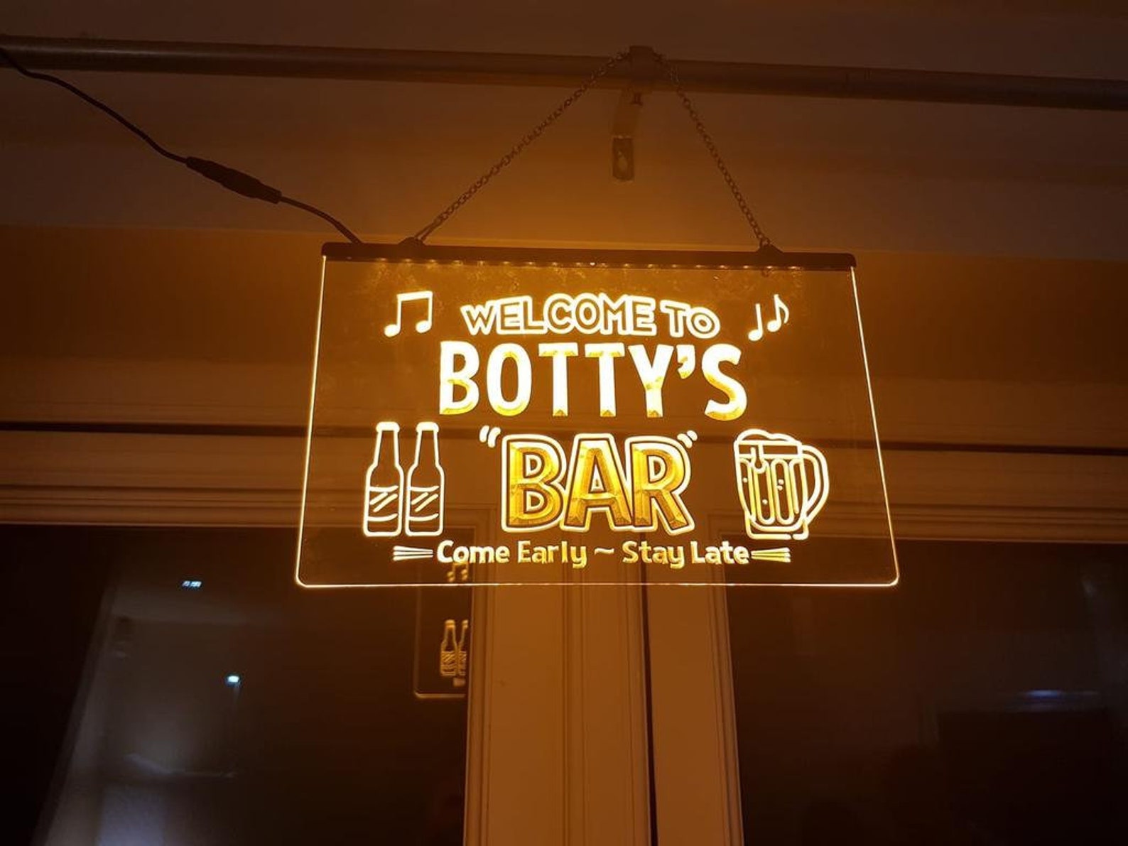 Custom LED Neon Bar Sign Personalised Hanging Pub Light - Etsy