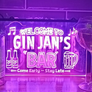 Custom LED Neon Bar Sign, Personalised Hanging Pub Light, Illuminated ...