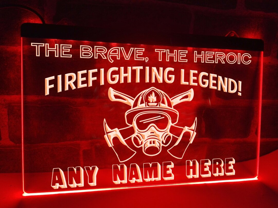 Fire Fighting Legend LED Neon Personalized Illuminated Gift Sign Award ...