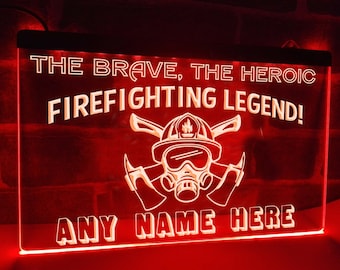 Fireman Neon Sign - Etsy