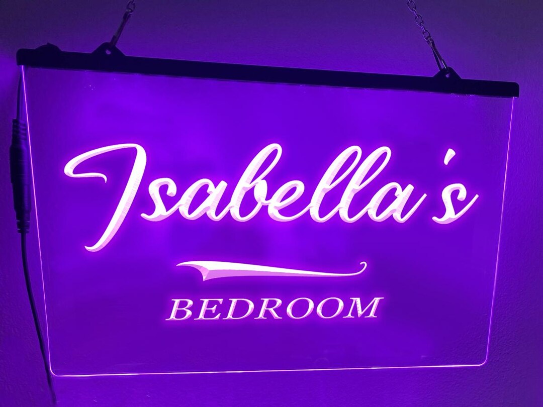 Personalized Bedroom LED Neon Illuminated Sign, Kids Room Sign, Door ...