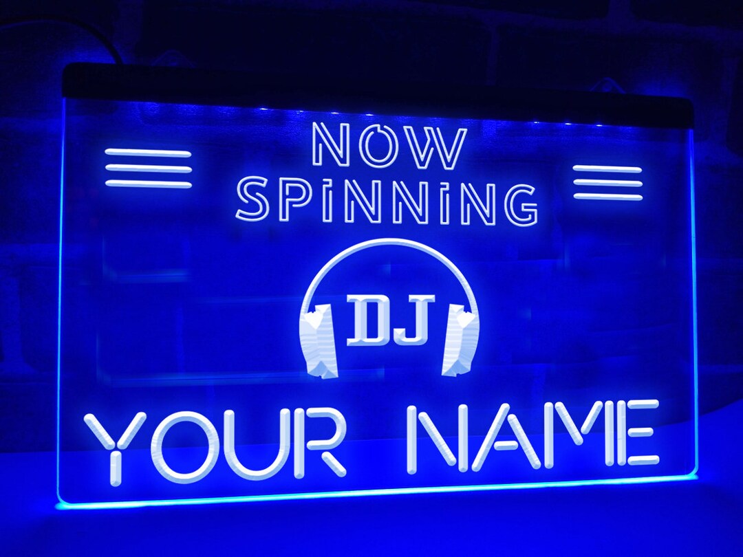 DJ Now Spinning Custom LED Neon Light Sign Plaque for Gig Studio Booth ...