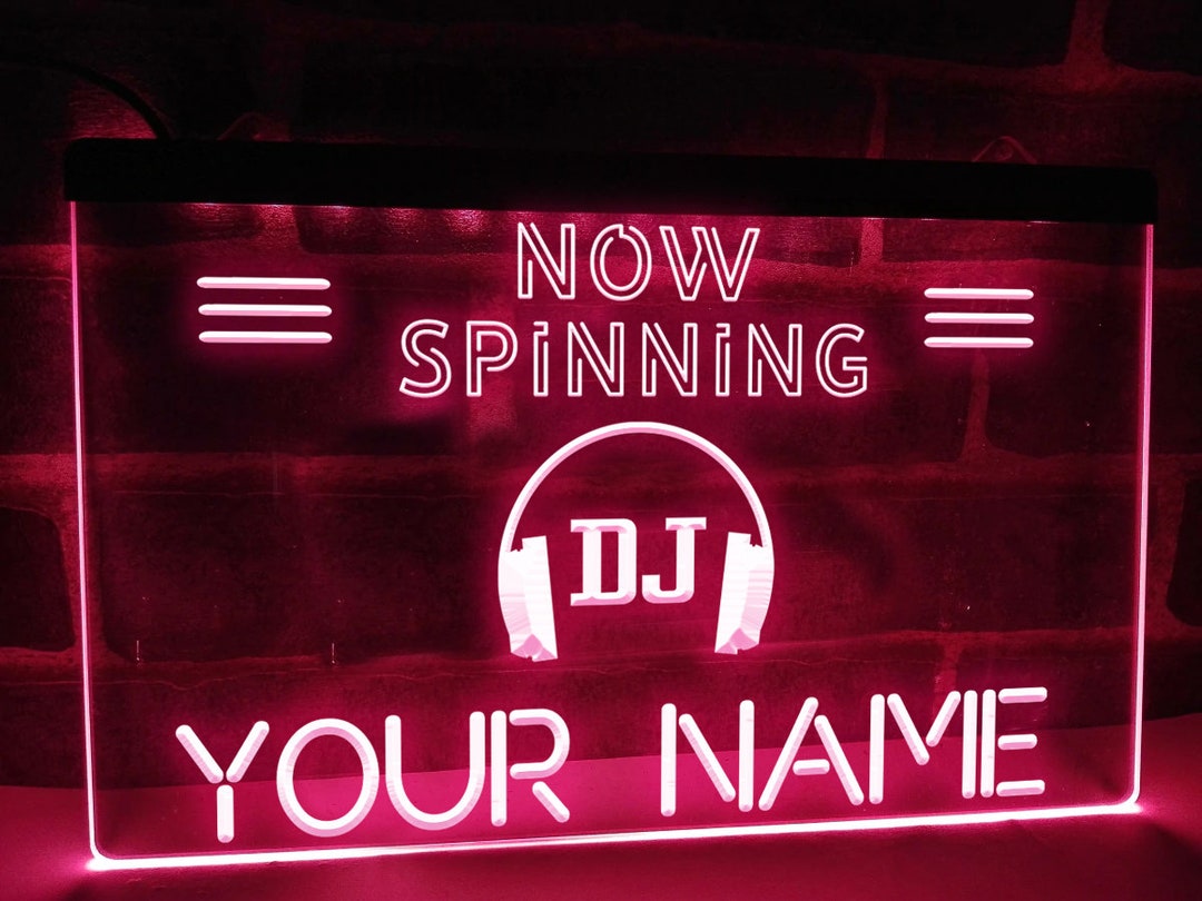 DJ Now Spinning Custom LED Neon Light Sign Plaque for Gig Studio Booth ...