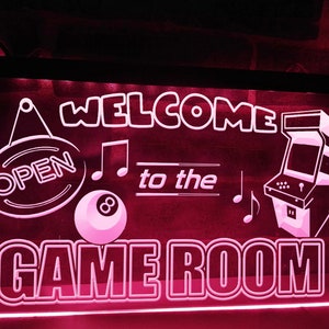 Welcome to the Game Room Illuminated LED Neon Sign Gamer Gaming Light ...