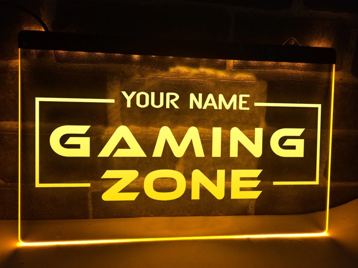Gaming Zone Personalized Illuminated LED Neon Sign Game Room | Etsy