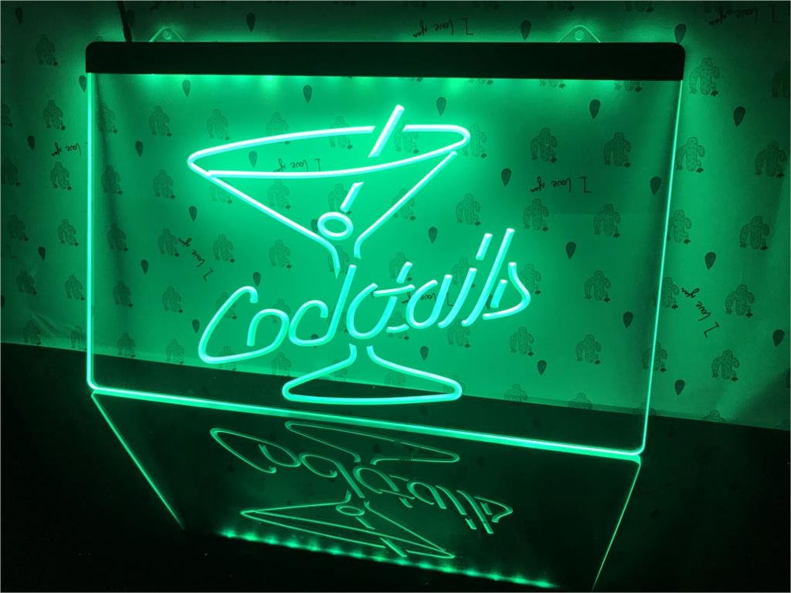 Cocktails LED Neon Sign, Hanging Wall Display Décor for Home Gin Bar or ...