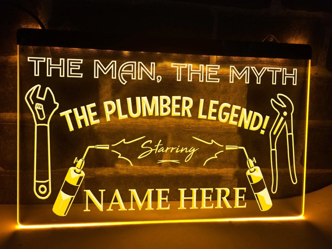 Plumber Legend LED Neon Personalized Illuminated Gift Sign Award ...
