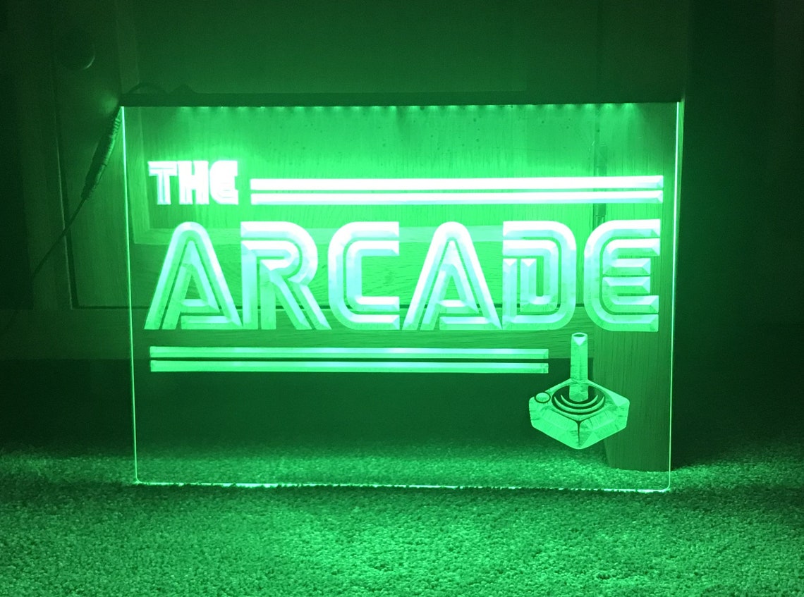 The Arcade Illuminated Game Room Sign - Etsy