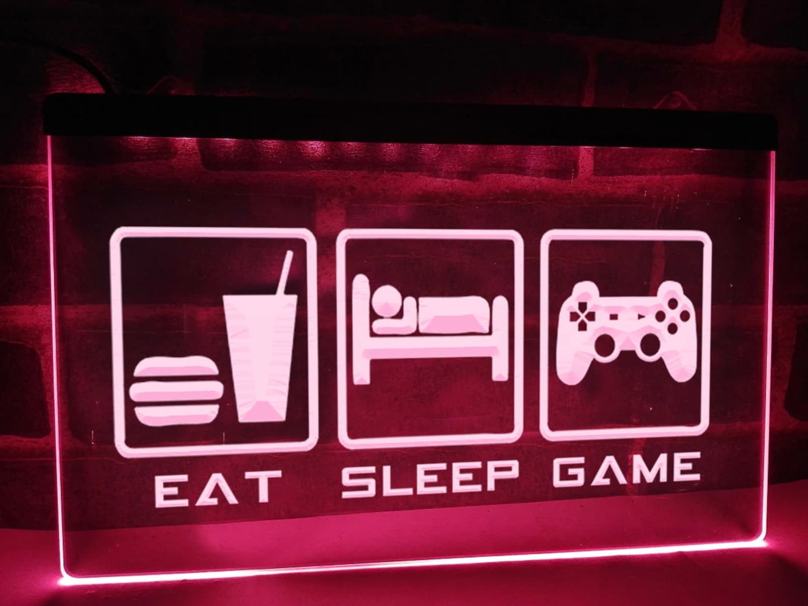 Eat Sleep Game Illuminated LED Neon Sign Game Room Signs Gamer | Etsy