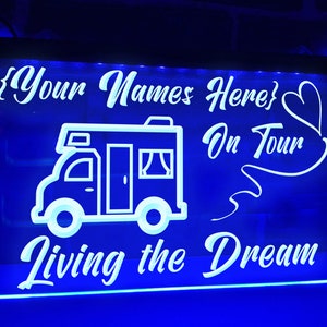 Motorhome on Tour Personalized Illuminated LED Neon Campervan Travel ...