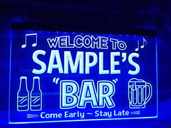 Custom LED Neon Bar Sign Personalised Hanging Pub Light - Etsy