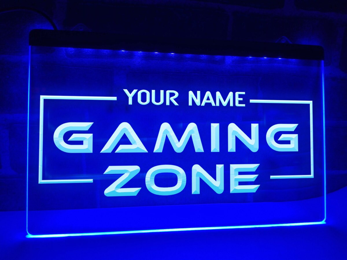 Gaming Zone Personalized Illuminated LED Neon Sign Game Room | Etsy