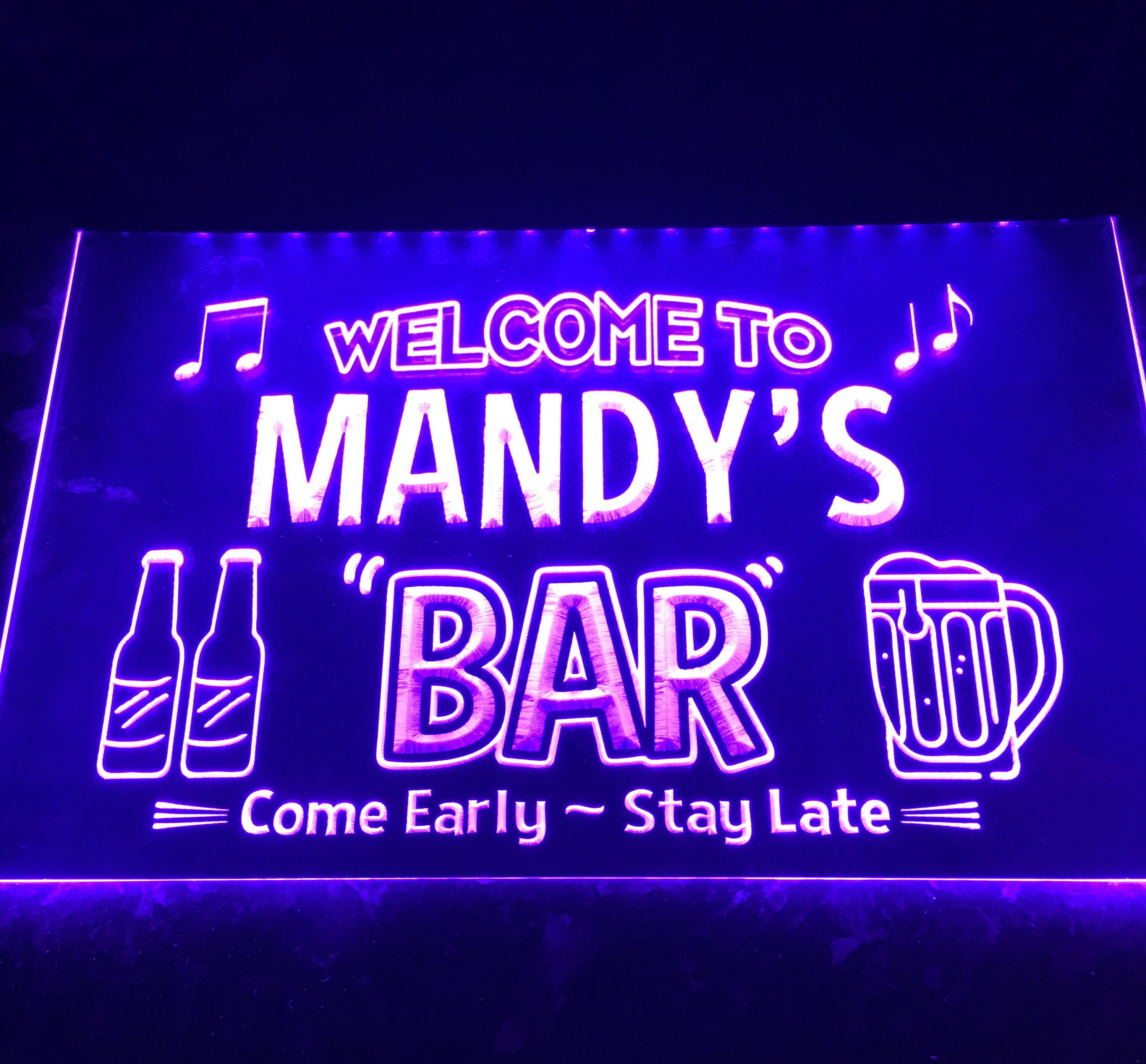 Custom LED Neon Bar Sign Personalised Hanging Pub Light - Etsy