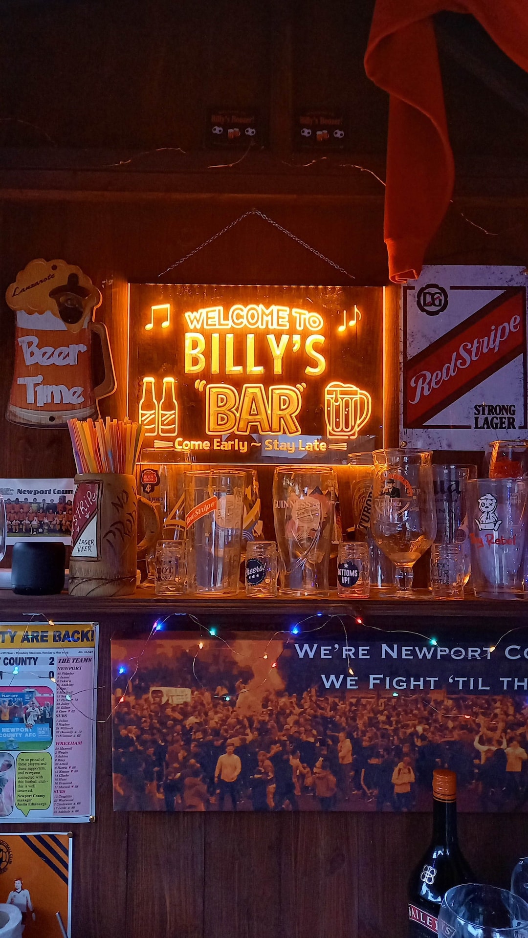 Custom LED Neon Bar Sign, Personalised Hanging Pub Light, Illuminated ...