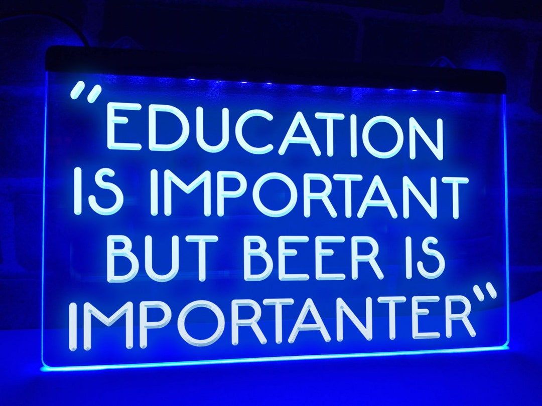Beer is Importanter Funny LED Neon Illuminated Bar Sign Home Bar Decor ...