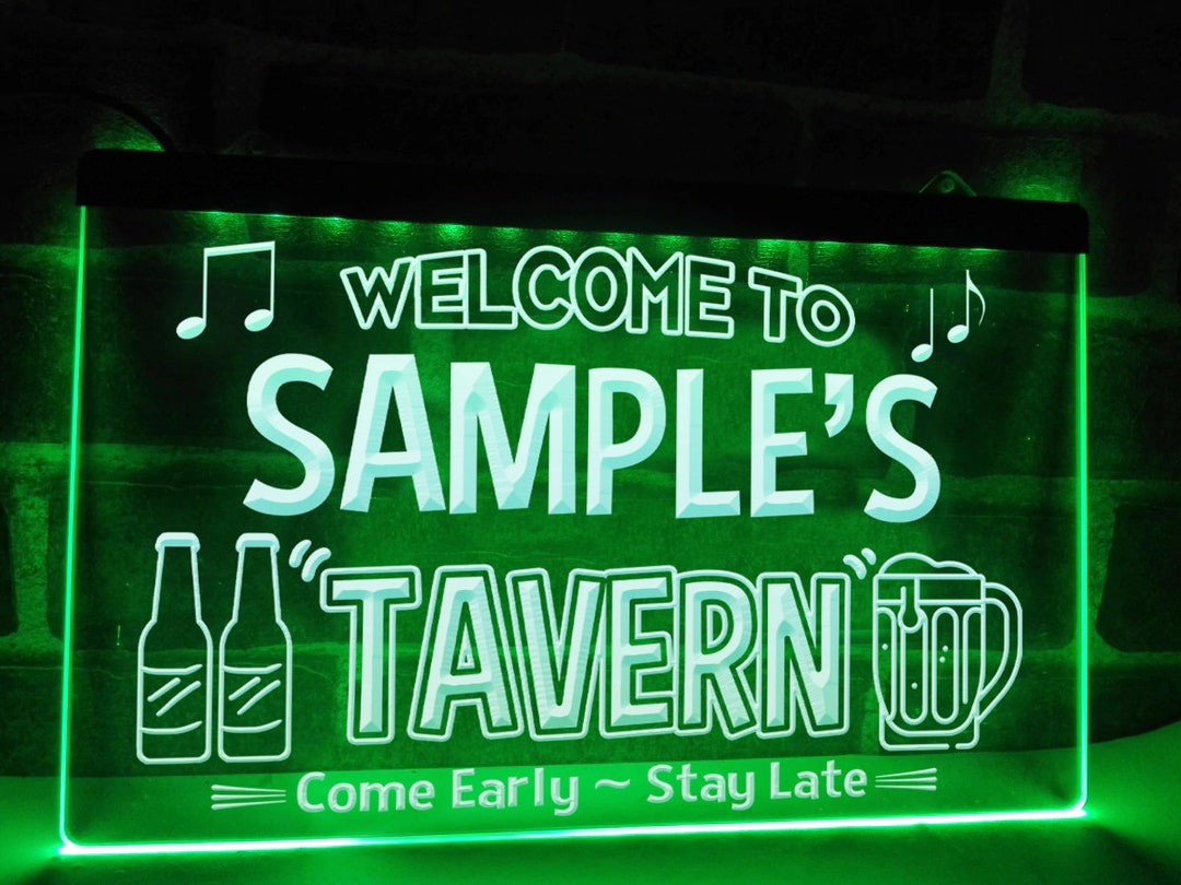 Custom LED Neon Tavern Bar Sign, Personalised Hanging Pub Light ...