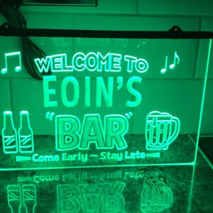 Custom LED Neon Bar Sign, Personalised Hanging Pub Light, Illuminated ...