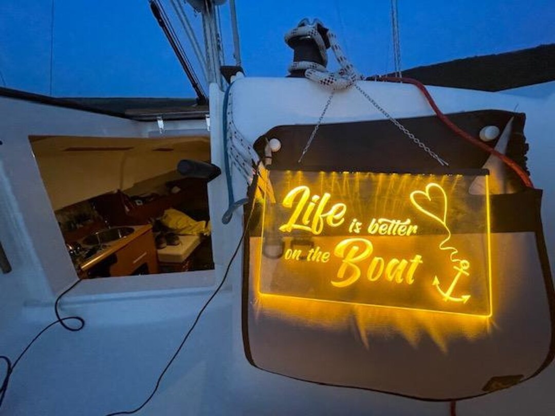 Life is Better on the Boat LED Neon Illuminated Sign for Boat or Yacht ...