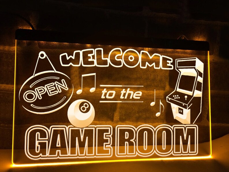 Welcome to the Game Room Illuminated LED Neon Sign Gamer - Etsy UK