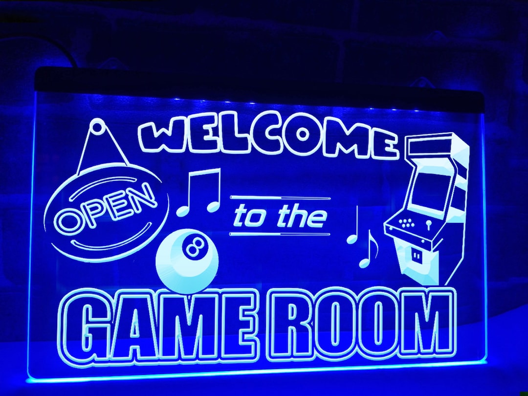 Welcome to the Game Room Illuminated LED Neon Sign Gamer Gaming Light ...