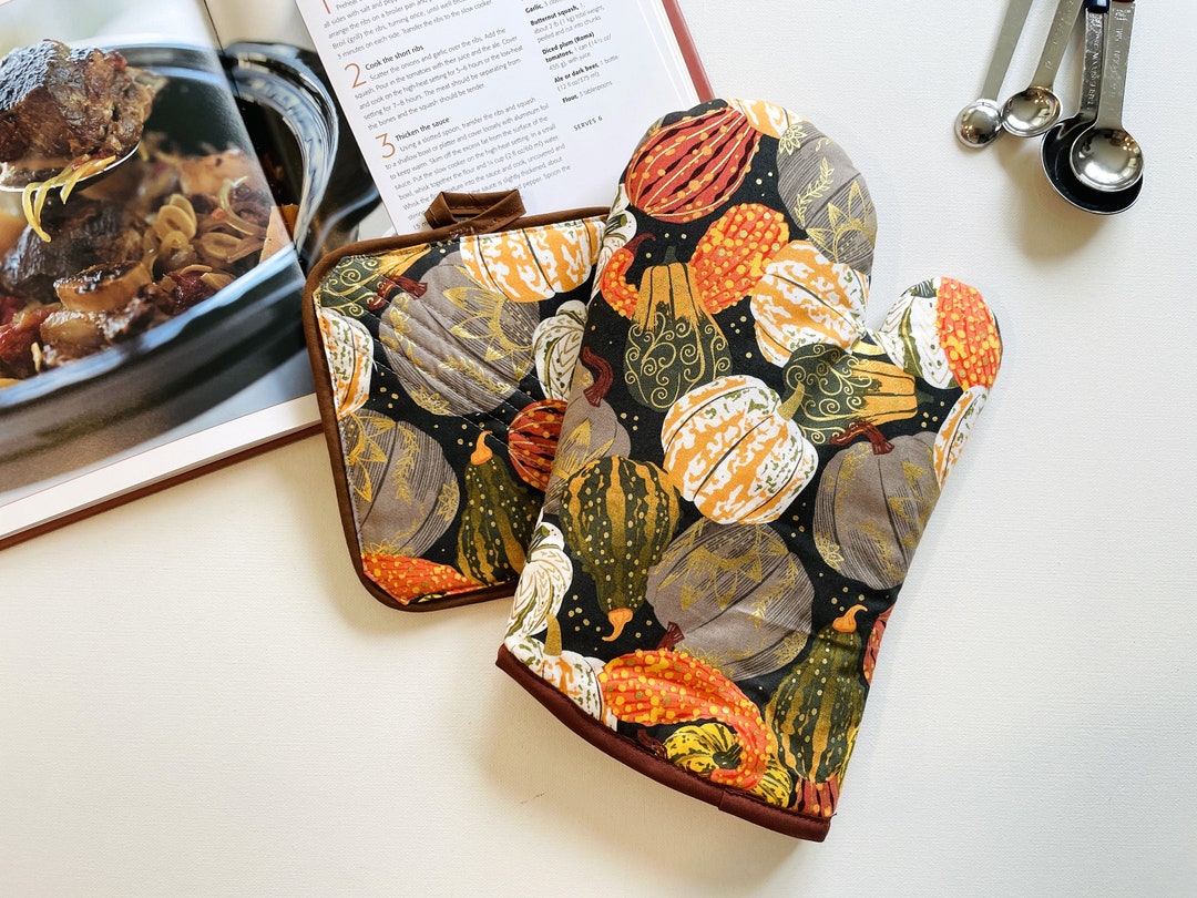 Ready to Ship. Harvest Pumpkins Fall Thanksgiving. Oven Mitts and ...