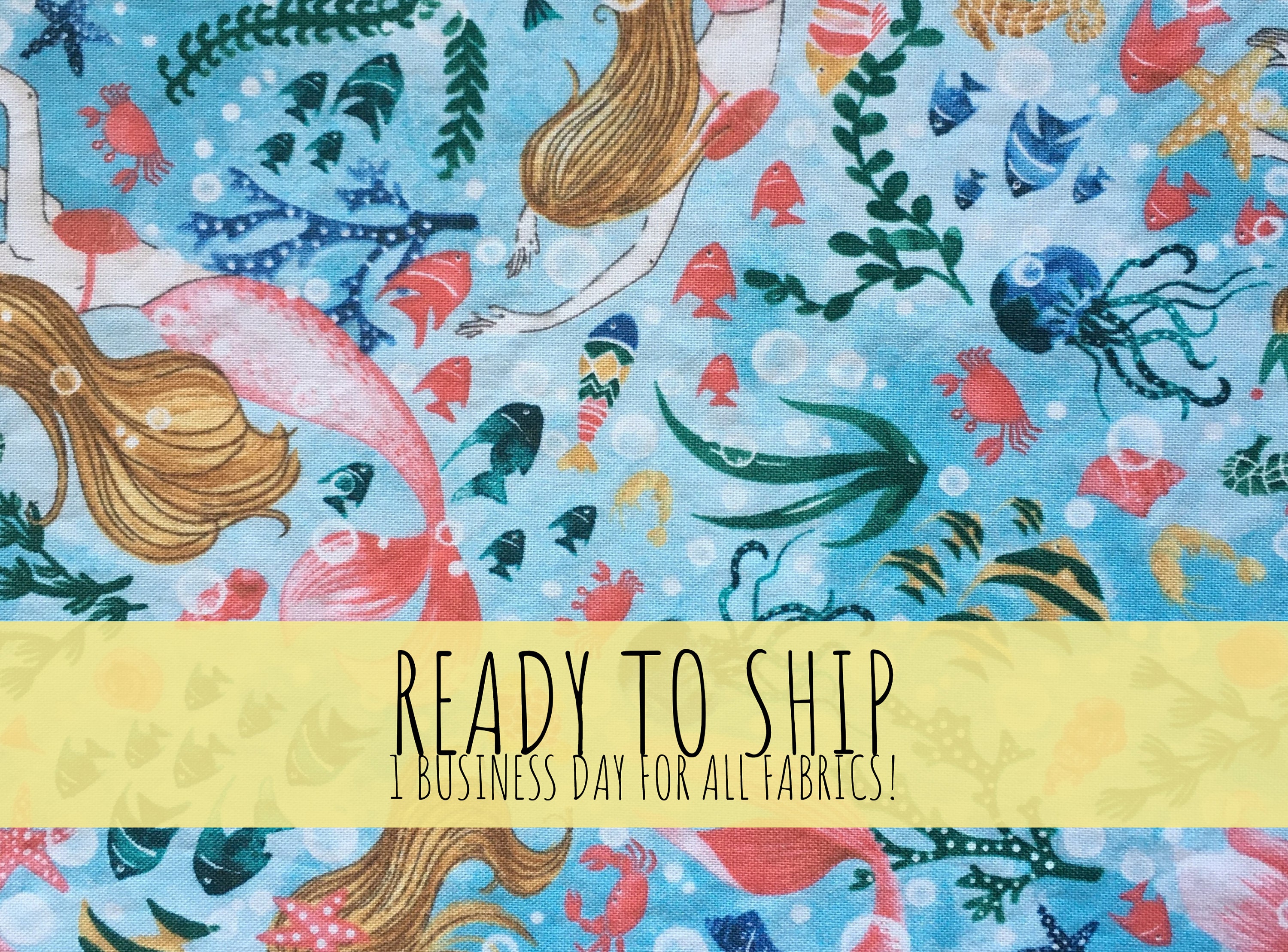 Mermaids. Mermaid Print Fabric. 100% Cotton. Fabric by the | Etsy
