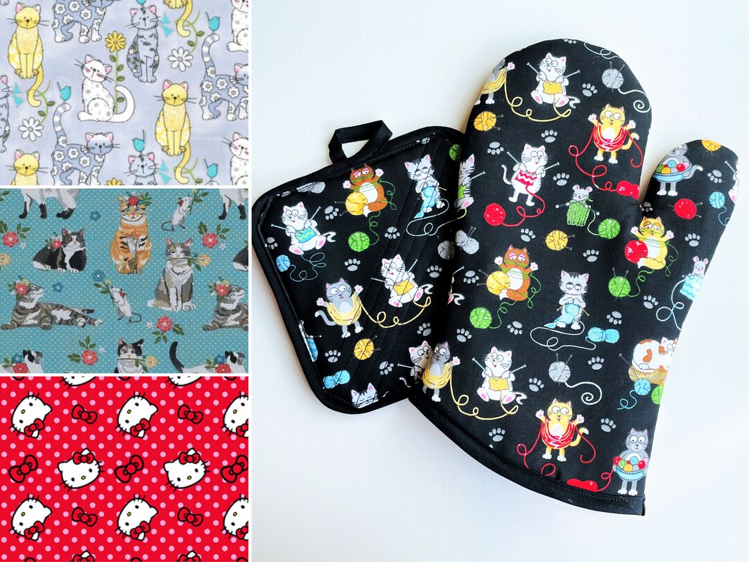 Kittens Kitty Cats. Oven Mitts, Potholders, Pot Handle Cover Gift Sets ...