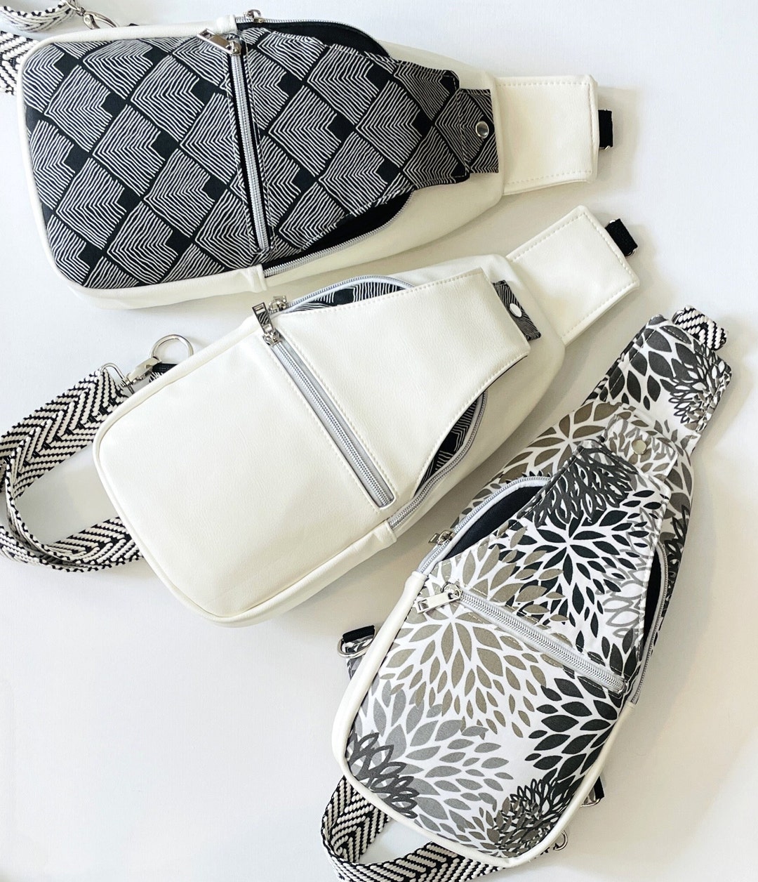 Custom Retro Sling Pack, Crossbody Backpack. Pick Your Fabric. Handmade ...