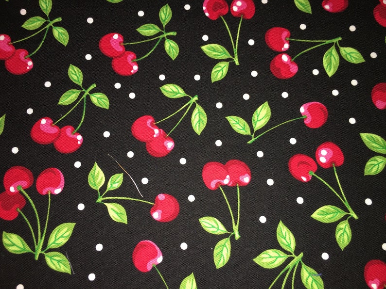 Cherries. Cherry Print Cotton Fabric. 100% Cotton. Fabric by | Etsy