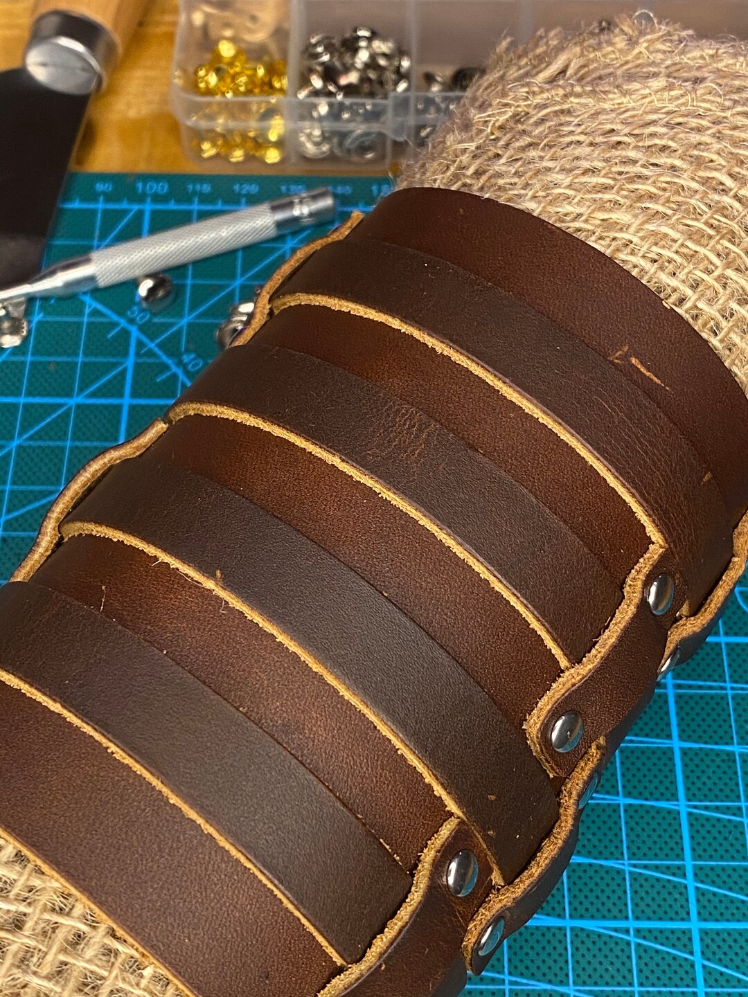 Handmade Leather 4 Buckle Viking Bracer - Etsy