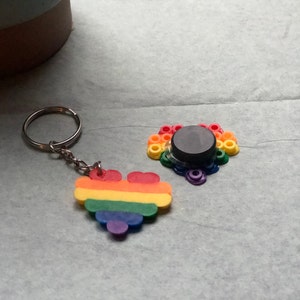 Pride Flag Heart Magnets/keychain - Etsy