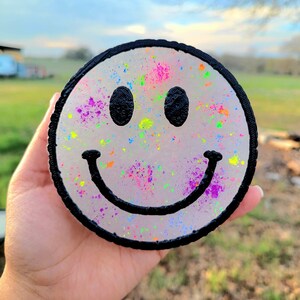 Neon Splatter Smiley - Etsy