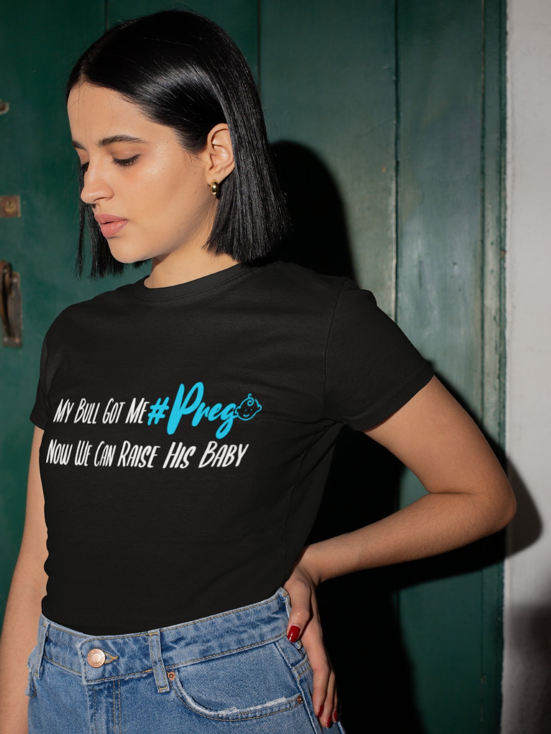 Hotwife And Bull Pregnant Shirt Cuckold Breeding T Shirt Queen Of