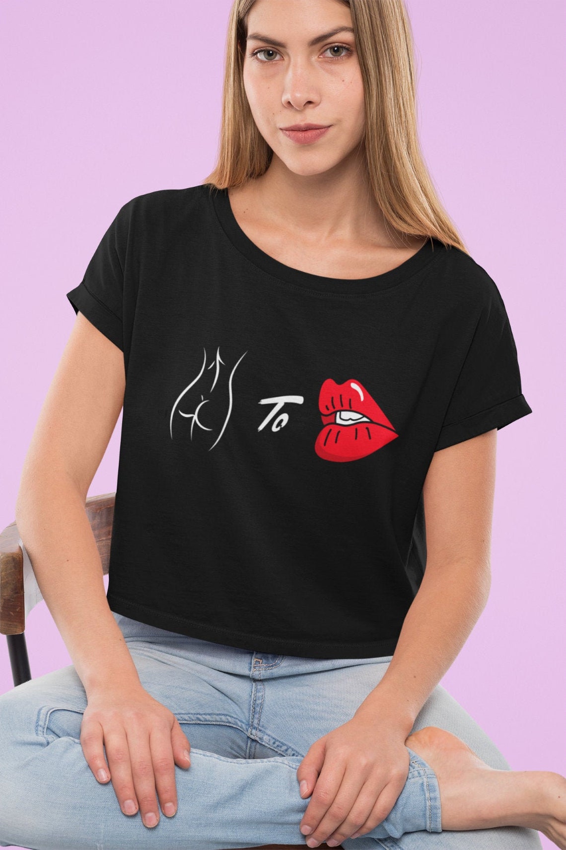 Ass To Mouth Graphic Crop Top Slutty Fuck My Ass And Mouth Shirt