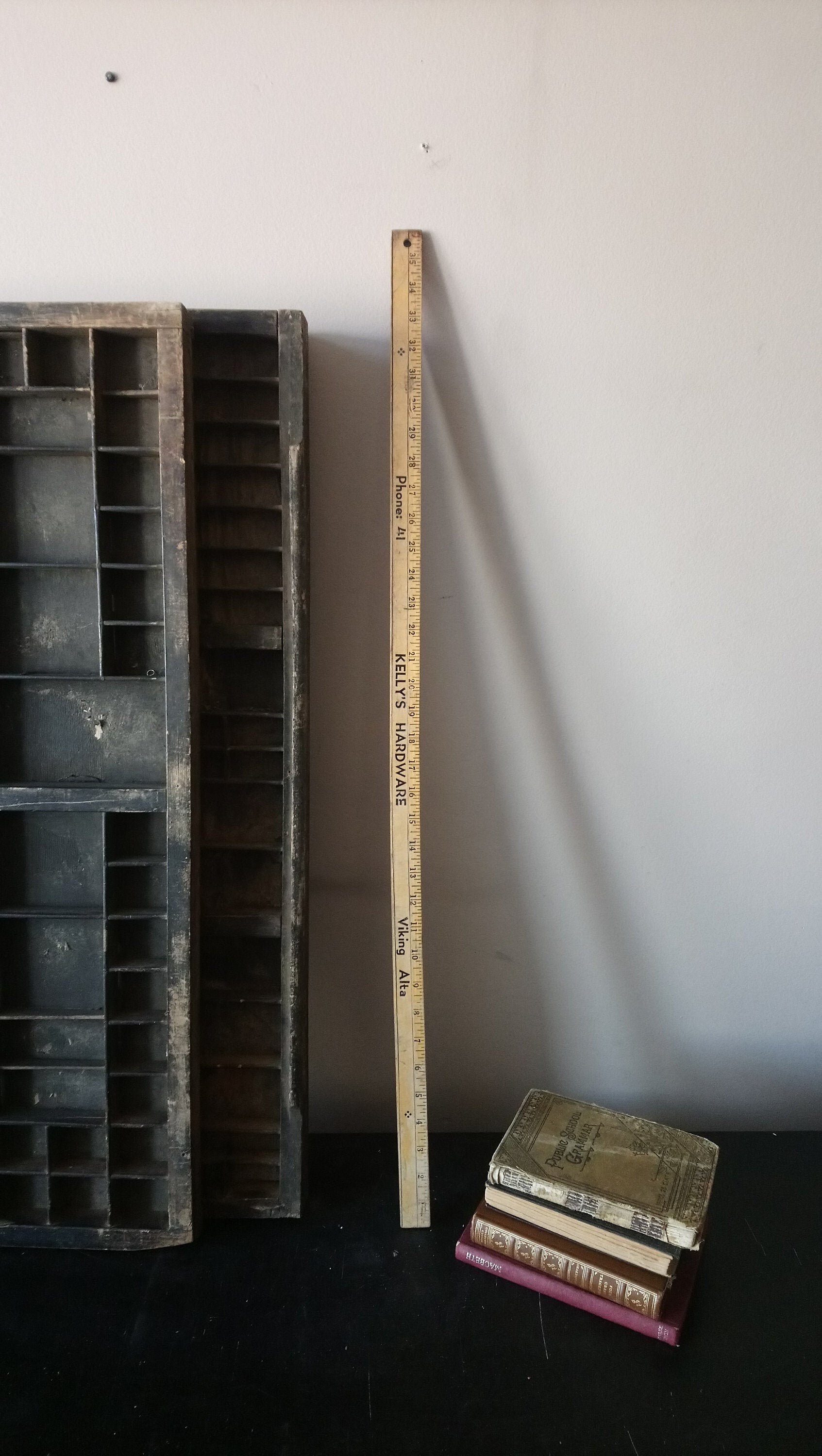 Wooden Meter Stick Wooden Ruler Mid Century Office Supplies | Etsy