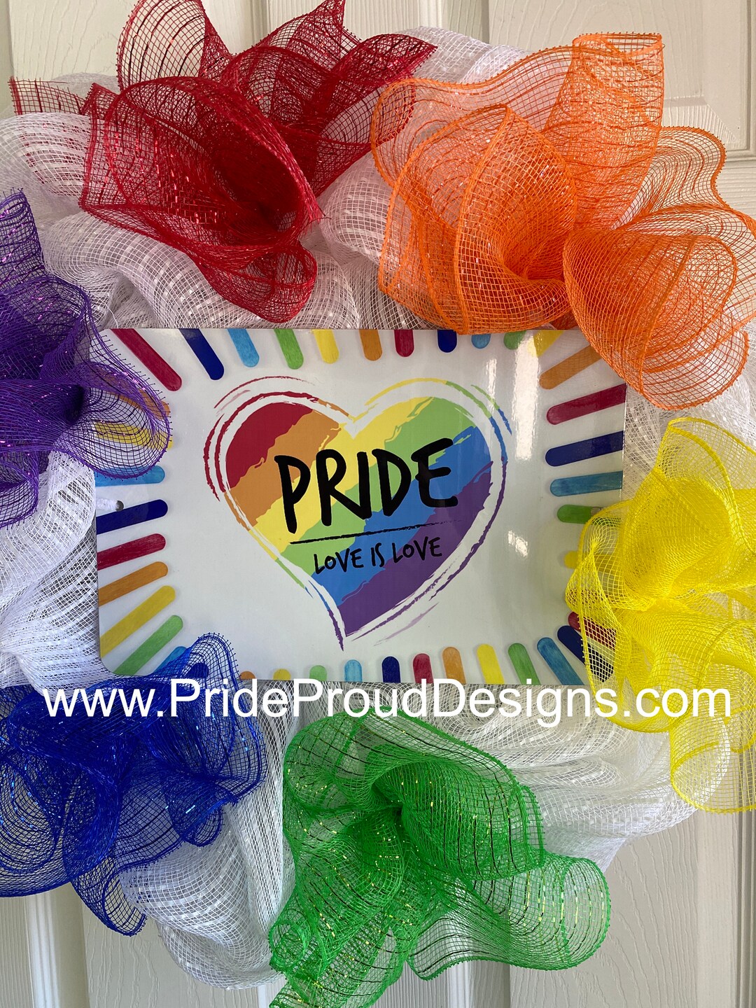Pride Rainbow Wreath Vibrant Bright Colors Pop With LGBTQ Bows - Etsy