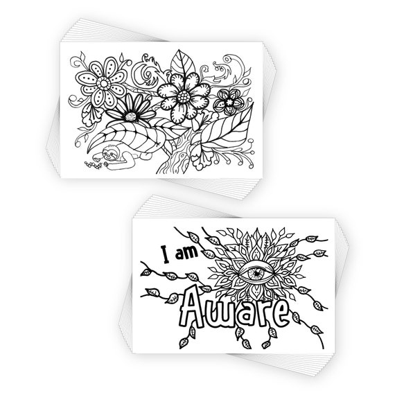 Colorpockit 4x6 Postcard Coloring Book Card 2 Deck Bundle With | Etsy