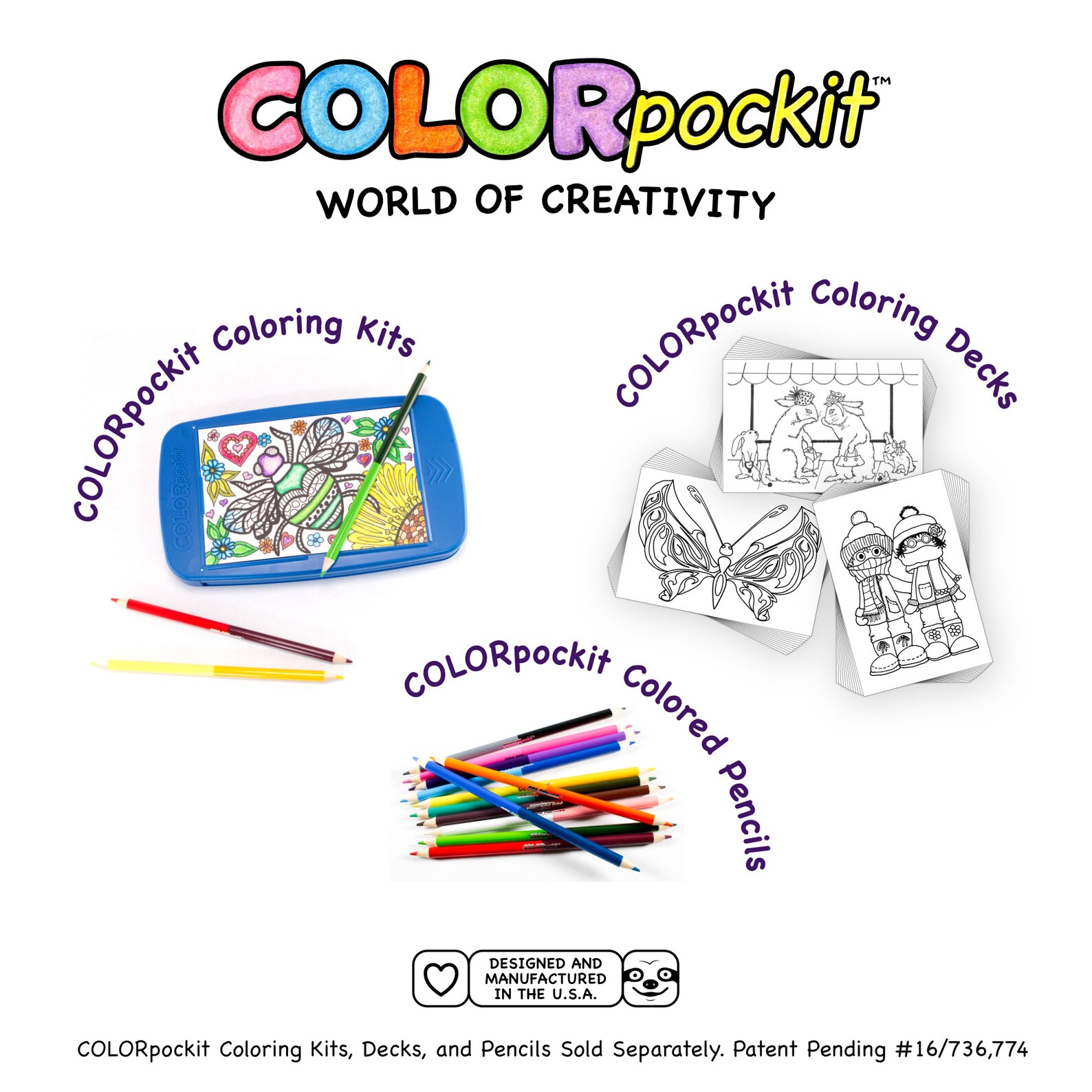 Colorpockit 4x6 Postcard Coloring Book Card 2 Deck Bundle With Round ...