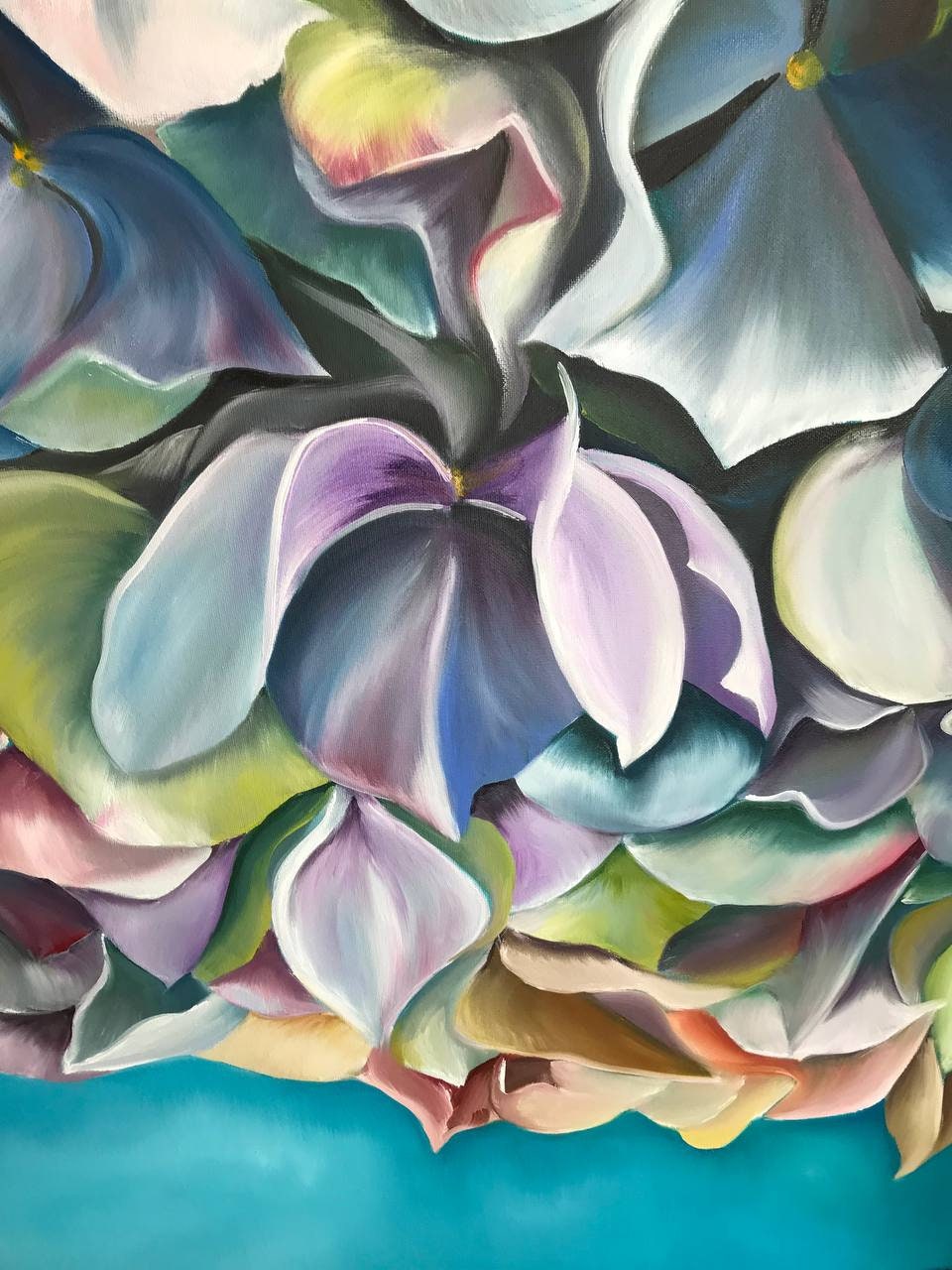 Hydrangea Oil Painting, Wall Art, Flower Home Decor, Floral Botanical ...