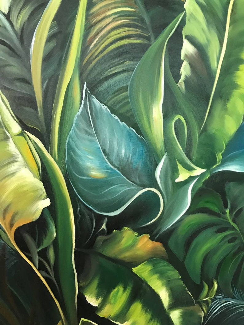 Green Tropical Leaves, Banana Leaves, Home Decor, Wall Art, Living Room ...